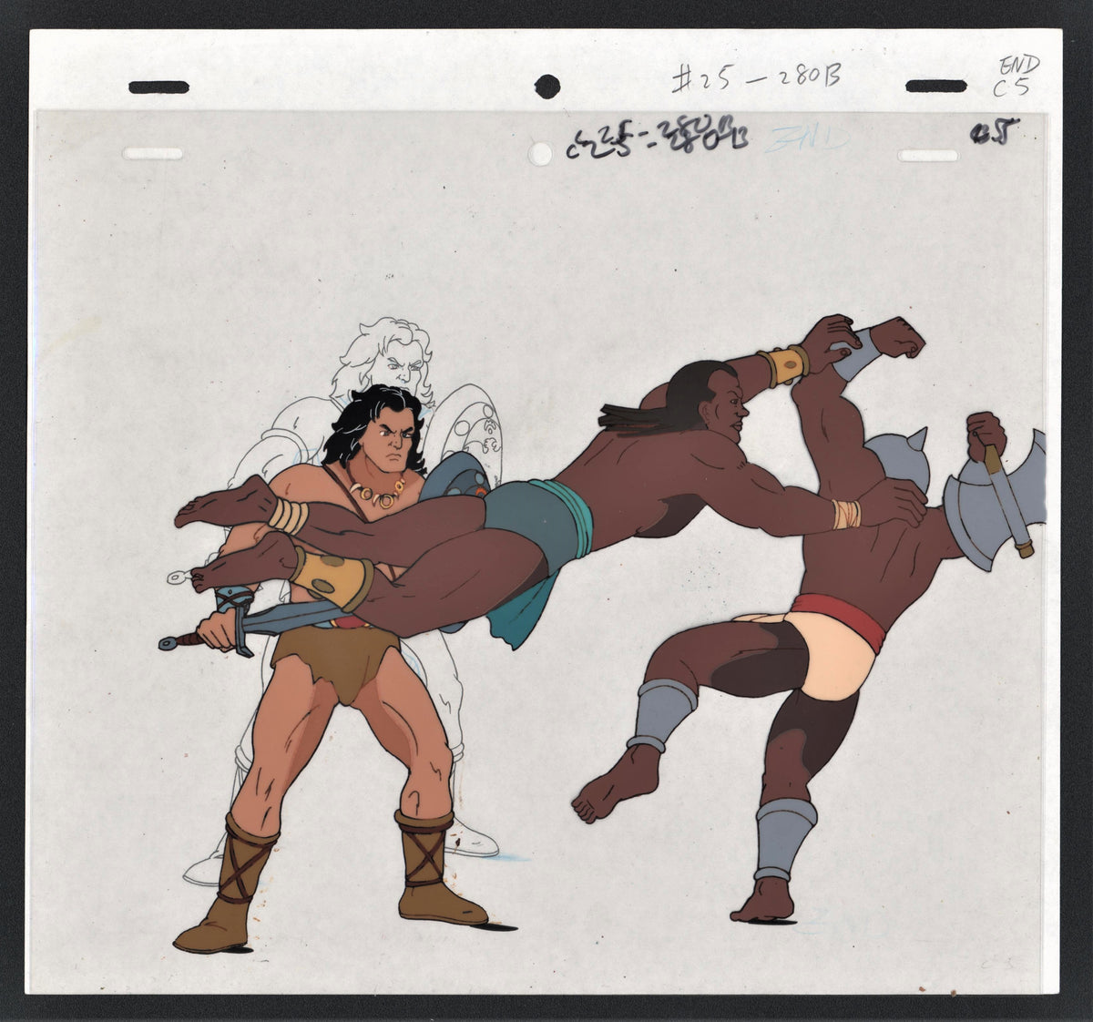 Conan and Sakumbe (Skulkur's Human Form) Fighting Warrior – Conan Animation